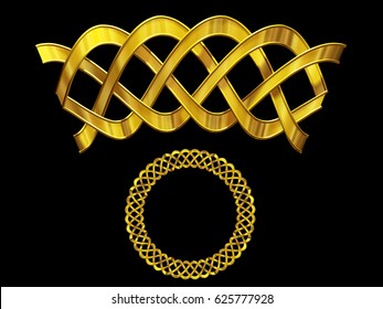 Golden Glittering Logo Symbol Celtic Style Stock Vector (Royalty Free ...