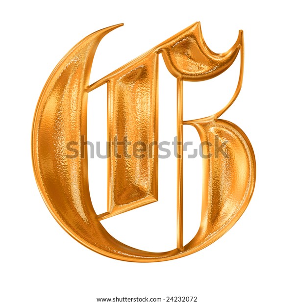 Golden Pattern Gothic Letter G Stock Illustration 24232072