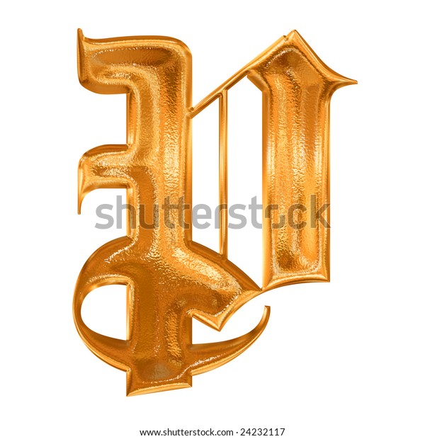Golden Pattern Gothic Letter P Stock Illustration 24232117 | Shutterstock
