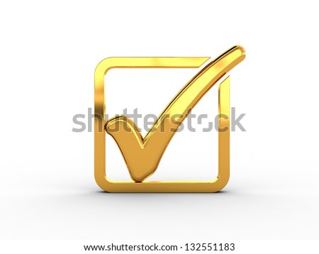 Golden Rectangle Check Mark Stock Illustration 132551183 - Shutterstock