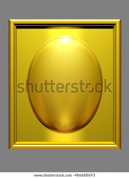 Golden Rectangular Frame Oval Cut Out Stock Illustration 486688693 ...