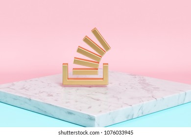 Golden List Icon On Candy Background 스톡 일러스트 1076379446 | Shutterstock