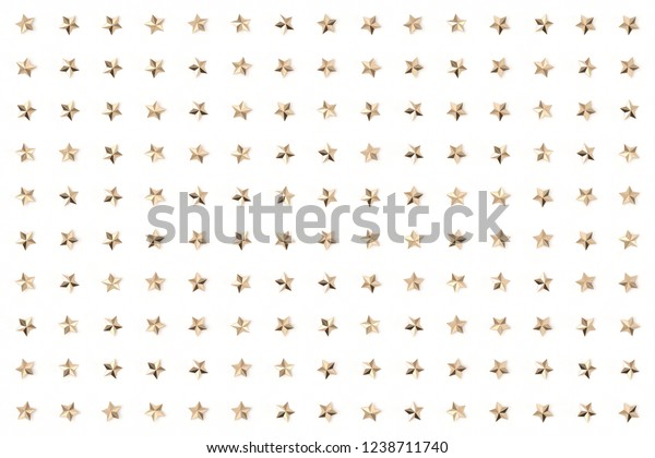Golden Star Pattern On White Background Stock Illustration 1238711740 ...