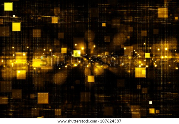 Golden Tech Square Abstract Background Stock Illustration 107624387 ...