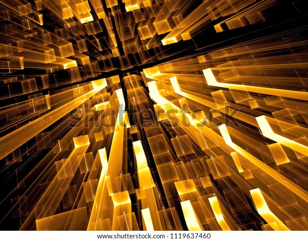 Golden Technology Background Abstract Computergenerated Image Stock ...