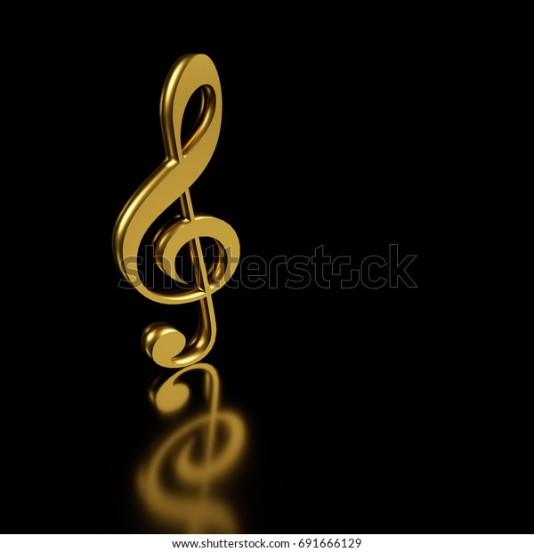 Golden Treble Clef 3d Rendering: ภาพประกอบสต็อก 691666129 | Shutterstock