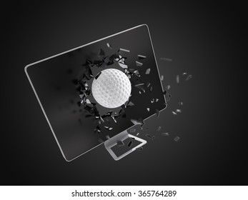 Golf Ball Destroy Computer Screen 库存插图 297010502 | Shutterstock