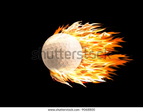 Golf Ball On Fire Stock Illustration 9068800 | Shutterstock