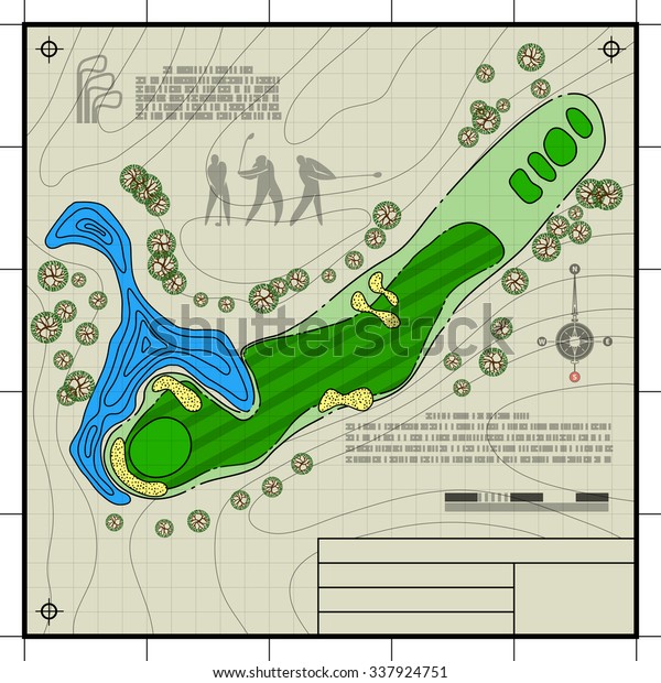 Golf Course Layout Abstract Design Stylized 스톡 일러스트 337924751 ...