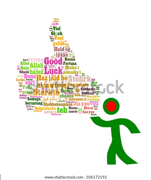 Good Luck Multiple Languages Composed Shape Stock Illustration ...