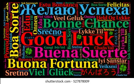 Good Luck Different Languages Word Cloud Stock Illustration 379010164 ...