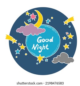 Good Night Theme Frame Moon Stars Stock Illustration 2198476583 ...