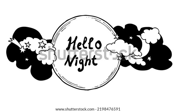 Good Night Theme Frame Moon Stars Stock Illustration 2198476591 ...