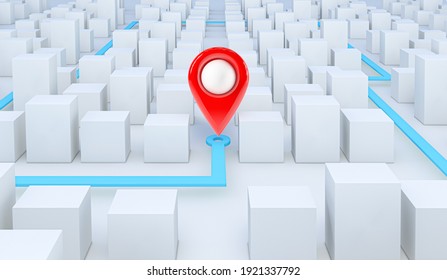 Gps Navigation Map Location Point 3d Stock Illustration 1921337792 ...