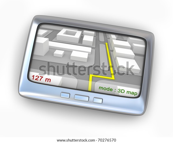 Gps Navigator Map Front View Isolated Stock Illustration 70276570 ...