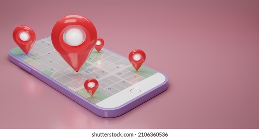 Gps Red Pin Checking Map On Stock Illustration 2106360536 | Shutterstock