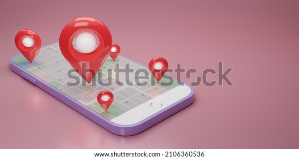 Gps Red Pin Checking Map On Stock Illustration 2106360536 | Shutterstock