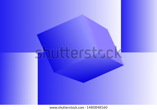 Gradient Blue Square On White Background Stock Illustration 1480848560 ...