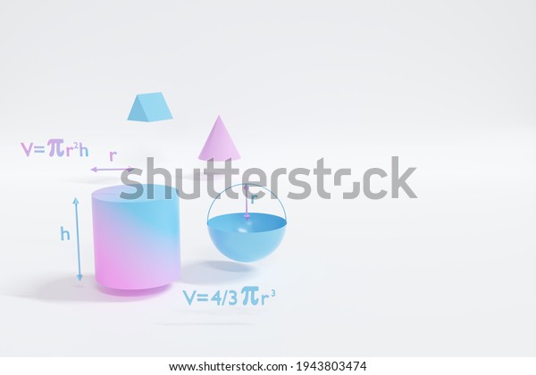 Gradient Color Geometric Shape Volume Formulas Stock Illustration ...