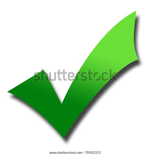 Gradient Green Tick Mark Drop Shadow Stock Illustration 70502353 ...