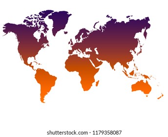 Gradient World Map On White Background 스톡 일러스트 1179358087 | Shutterstock