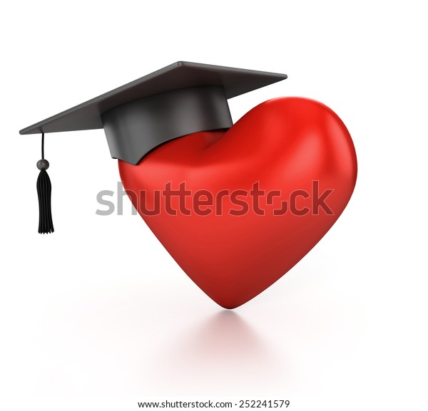 Graduation Cap Heart Stock Illustration 252241579