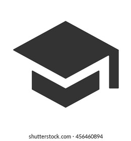 Graduation Cap Icon Simple Flat Logo Stock Vector (Royalty Free) 442527145