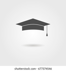 Graduation Cap Shadow Logo Style Modern Stock Vector (Royalty Free ...