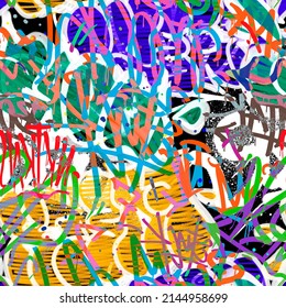 Graffiti Background Seamless Pattern Abstract Vandal Stock Illustration ...