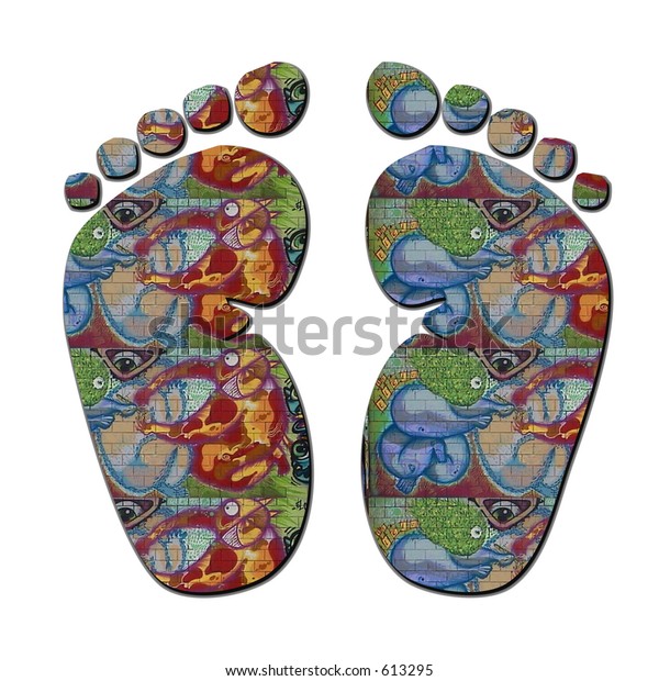 Graffiti Feet Stock Illustration 613295 | Shutterstock