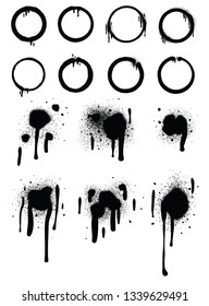 Sprayed Halo Graffiti Set Overspray Black Stock Vector (Royalty Free ...