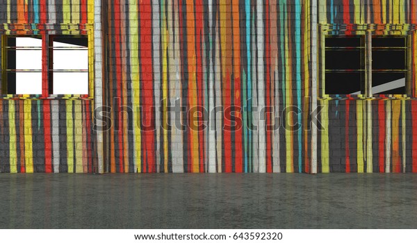 Graffiti Wall Pattern Color Full Painting Stock Illustration 643592320 ...