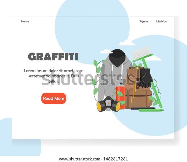 Graffiti Website Template Web Page Landing Stock Illustration ...