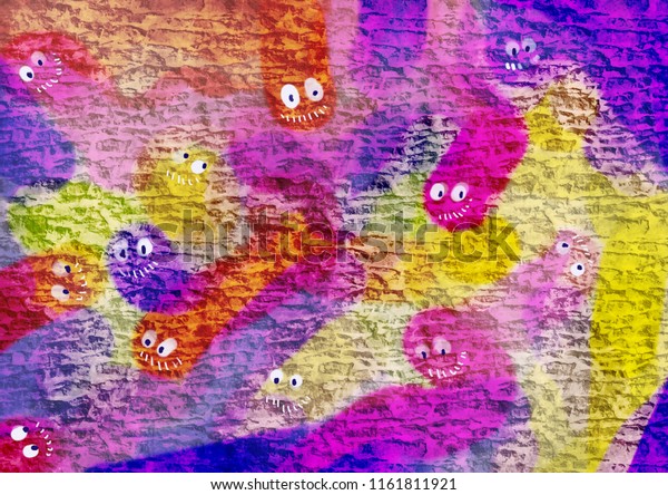 Graffiti Worms Backdrop Stock Illustration 1161811921 | Shutterstock