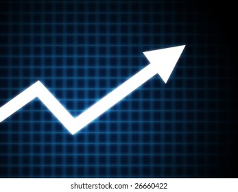Graph Arrow On Blue Stock Illustration 26660422 | Shutterstock