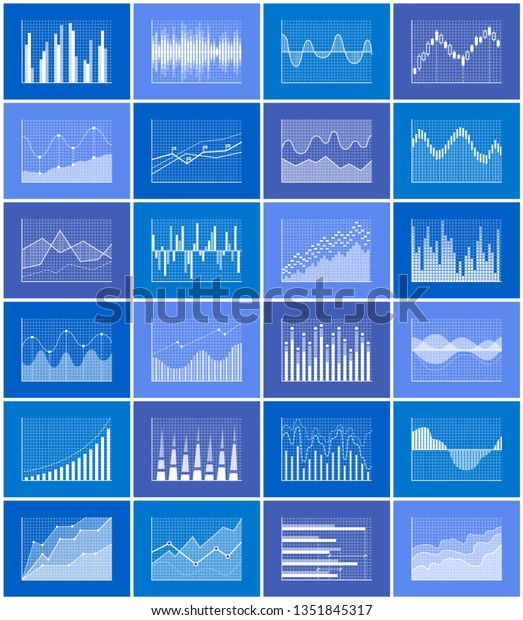 Graph Collection Poster Diagrams Graphs Falling Stock Illustration ...