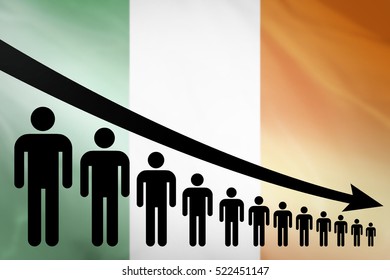 Graph Decline Population On Background Flag Stock Illustration 531603916