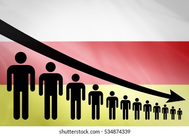Graph Decline Population On Background Flag Stock Illustration 531603916
