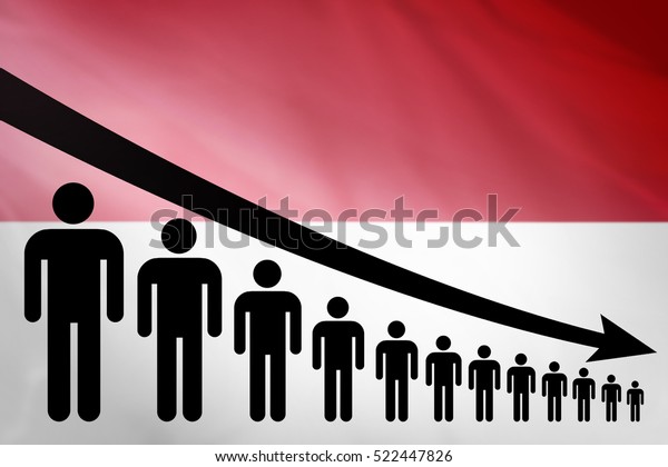 Graph Decline Population On Background Flag Stock Illustration ...