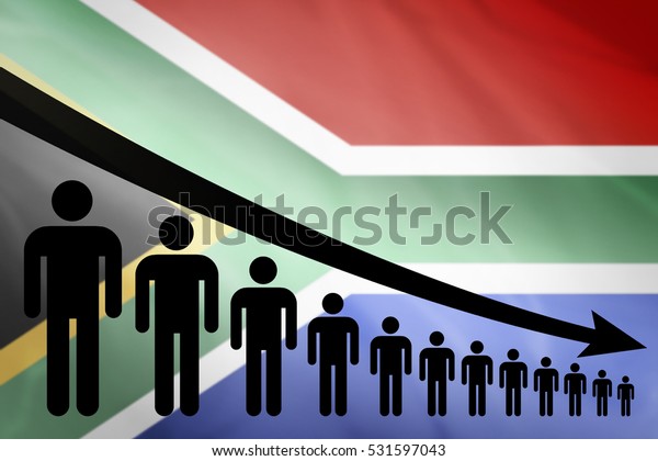 Graph Decline Population On Background Flag Stock Illustration ...