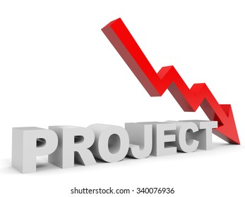Graph Down Project Arrow 3d Illustration Stock Illustration 340076936 ...