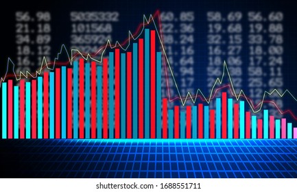 Graph Going Down Electronic Stock Numbers Stock Illustration 1688551711 ...