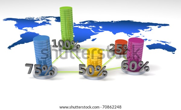 Graph Percent World Map On White 스톡 일러스트 70862248 | Shutterstock