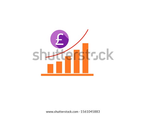 Graph Pound Sign Represents Growth Pound Stock Illustration 1561045883 ...