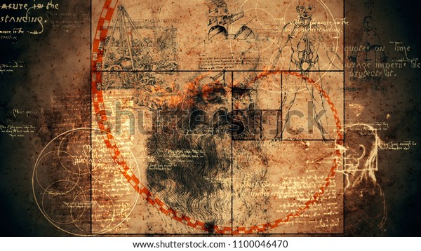 Graphic 3d Illustration Code Da Vinci Stock Illustration 1100046470 ...