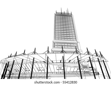 Graphic Image Building Construction On White Stock Illustration ...