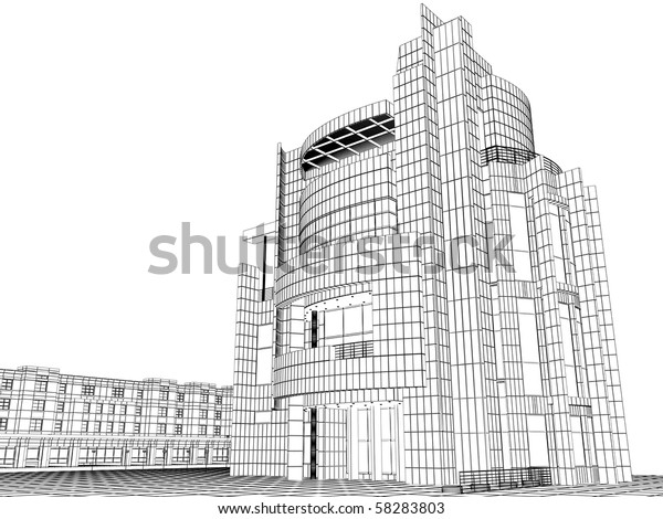 Graphic Image Building Construction On White Stock Illustration 58283803