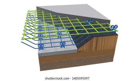 Graphic Shows Section Structure Concrete Floor Stock Illustration ...