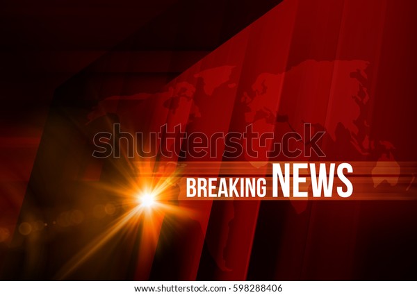 Graphical Breaking News Background with news text, Red Theme Background ...