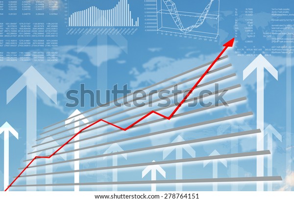 Graphical Chart Red Arrow On Abstract Stock Illustration 278764151 ...